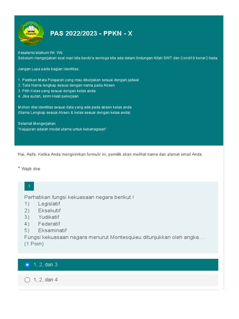 Pas 2022-2023 - PPKN - X | PDF