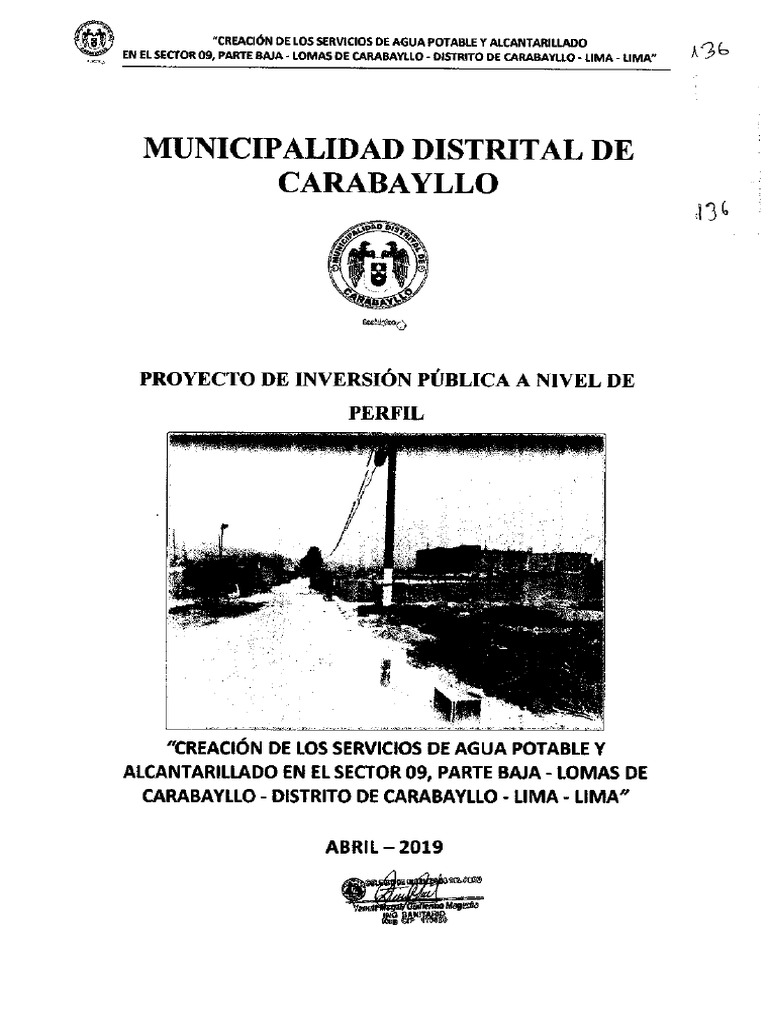 Resumen Ejecutivo de Preinversion | PDF