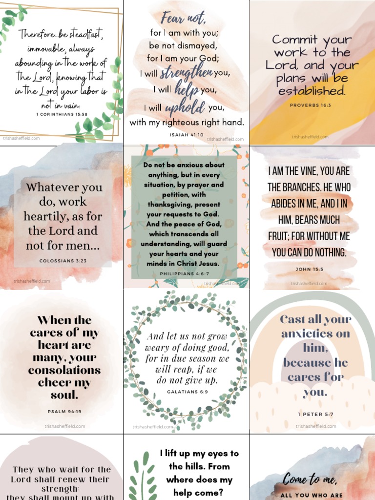Bible Verses For Teachers Printable | PDF