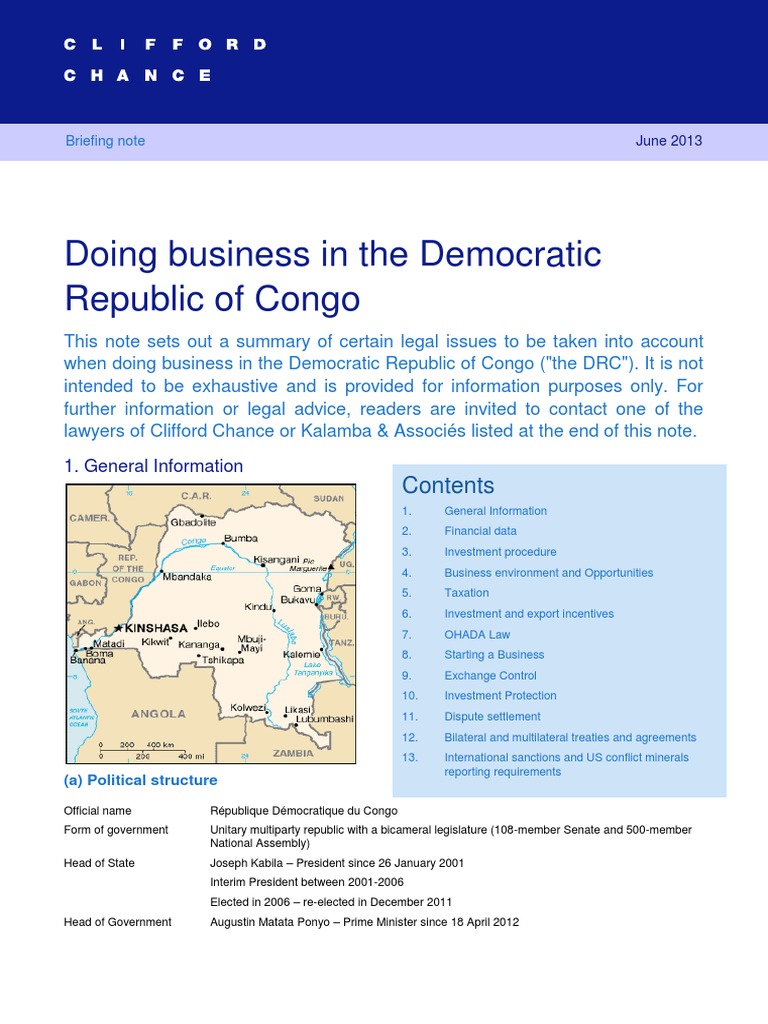 Doing Business in The Democratic Republic of Congo | PDF | Taxes | Tax ...