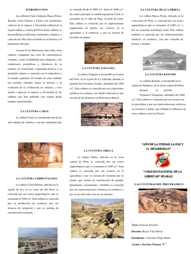 Triptico Las Culturas | PDF | Perú | Arqueología