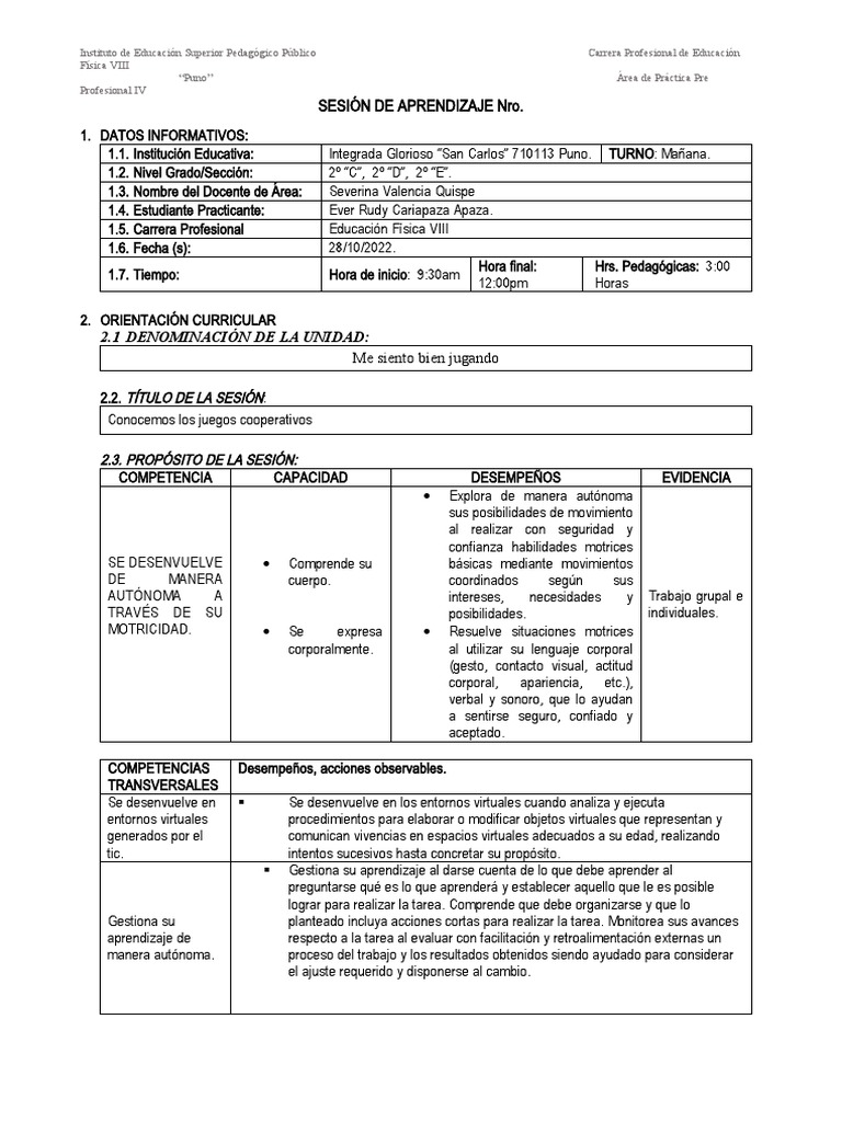 Sesion2 Grado28102022 | PDF | Aprendizaje | Ciencia cognitiva