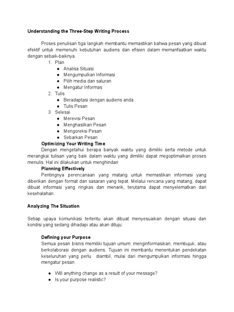 Understanding The Three-Step Writing Process | PDF