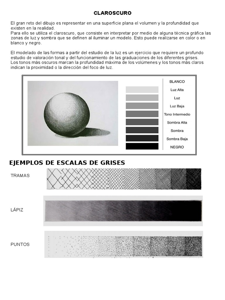 Ejercicios de Claroscuro en Dibujo | PDF | Arte