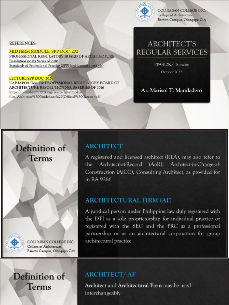 Ppa-Architects Regular Services | PDF