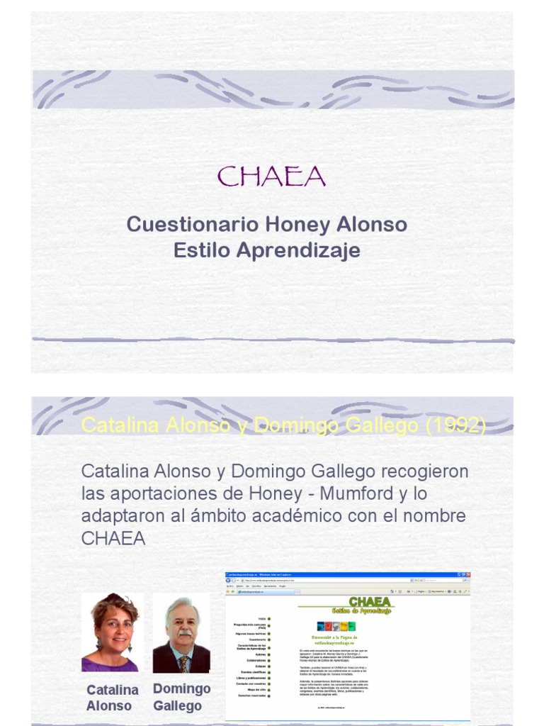 CHAEA | PDF | Aprendizaje | Teoría