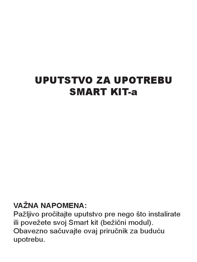 Uputstvo Za Upotrebu Smart Kit Online | PDF