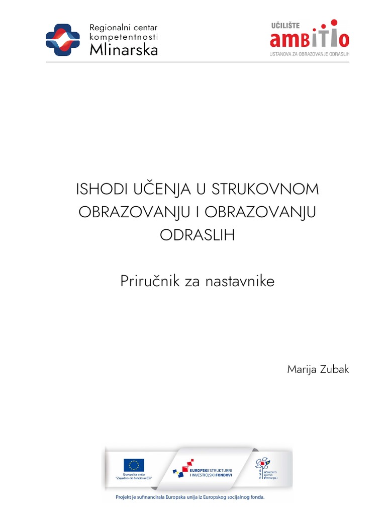 Prirucnik Ishodi Ucenja | PDF