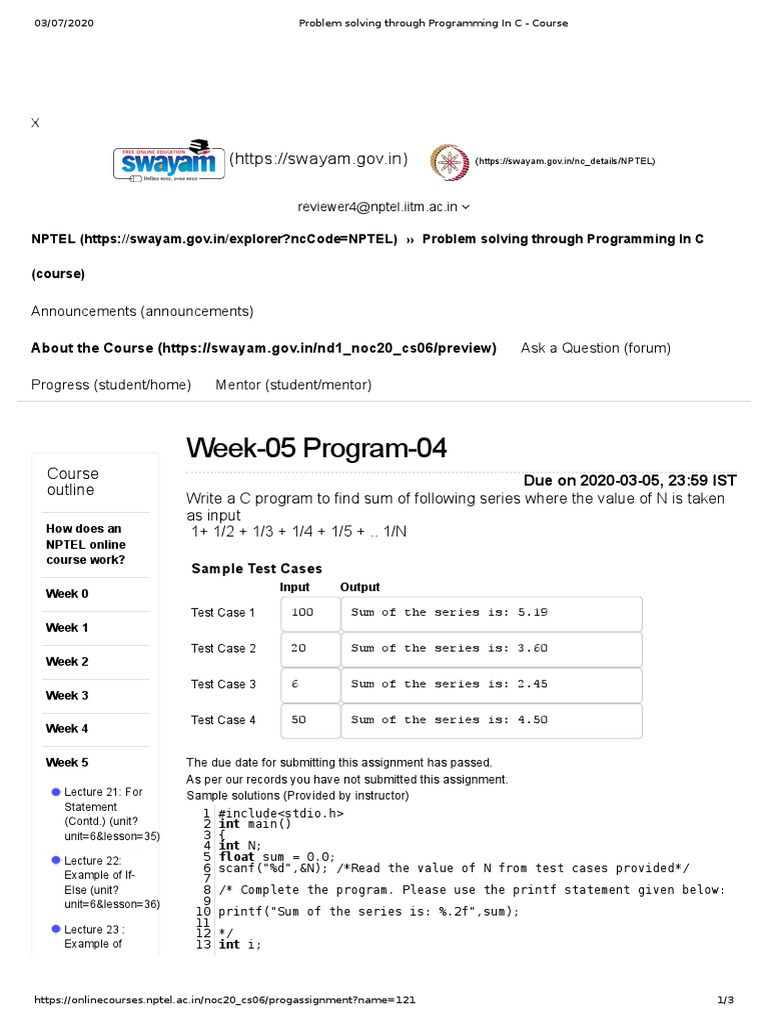 Noc20-Cs06 Week 05 Assignment 05 | PDF | Theoretical Computer Science | Computer Programming