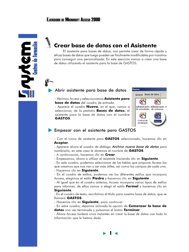 05-Crear Base de Datos Con El Asistente | PDF