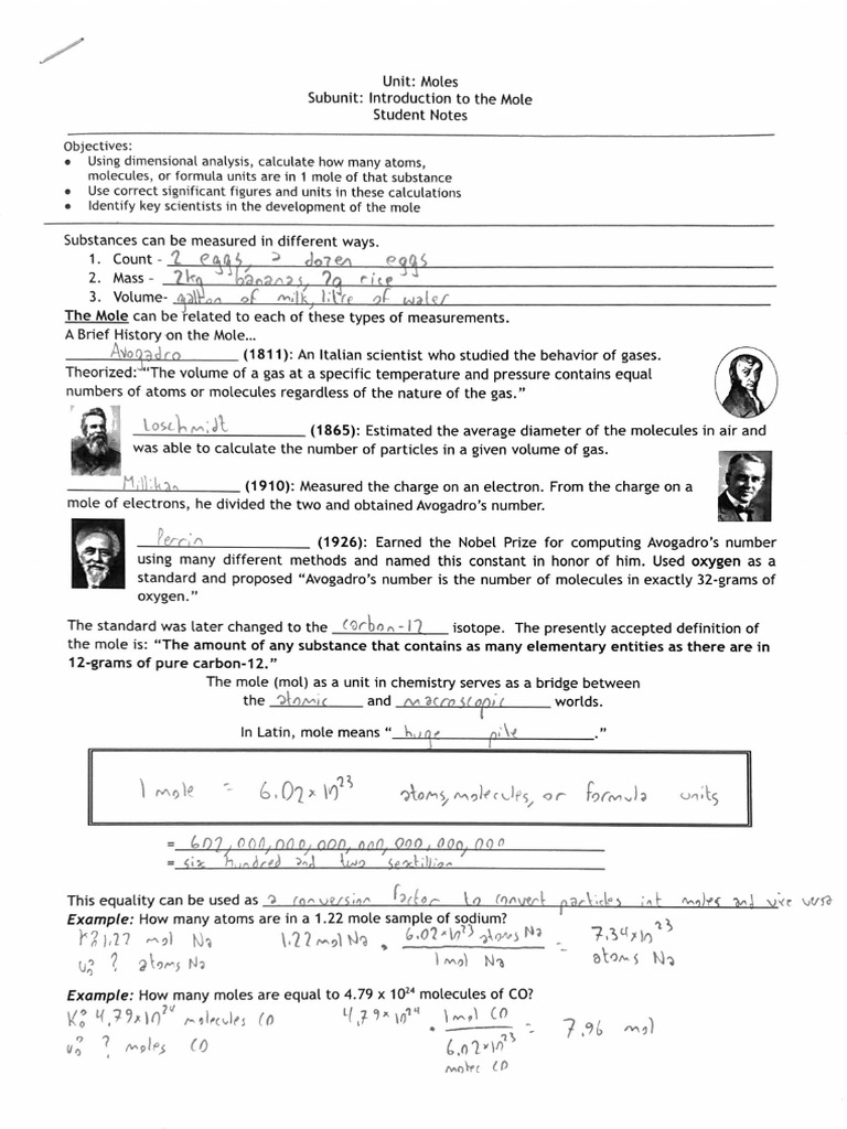 Unit 5 - Moles | PDF