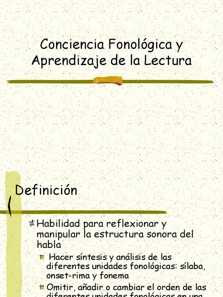 Presentacion Conciencia Fonologica | PDF | Palabra | Fonología