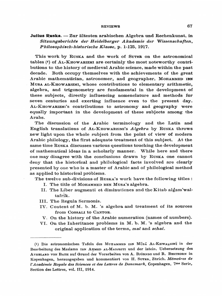 Medieval Arabic Algebra Insights | PDF | History | Classics