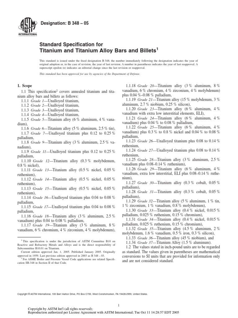 Astm B348 | PDF | Alloy | Titanium