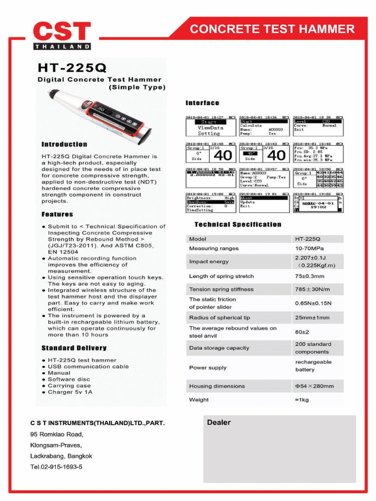 Concrete Test Hammer HT225Q-01 | PDF