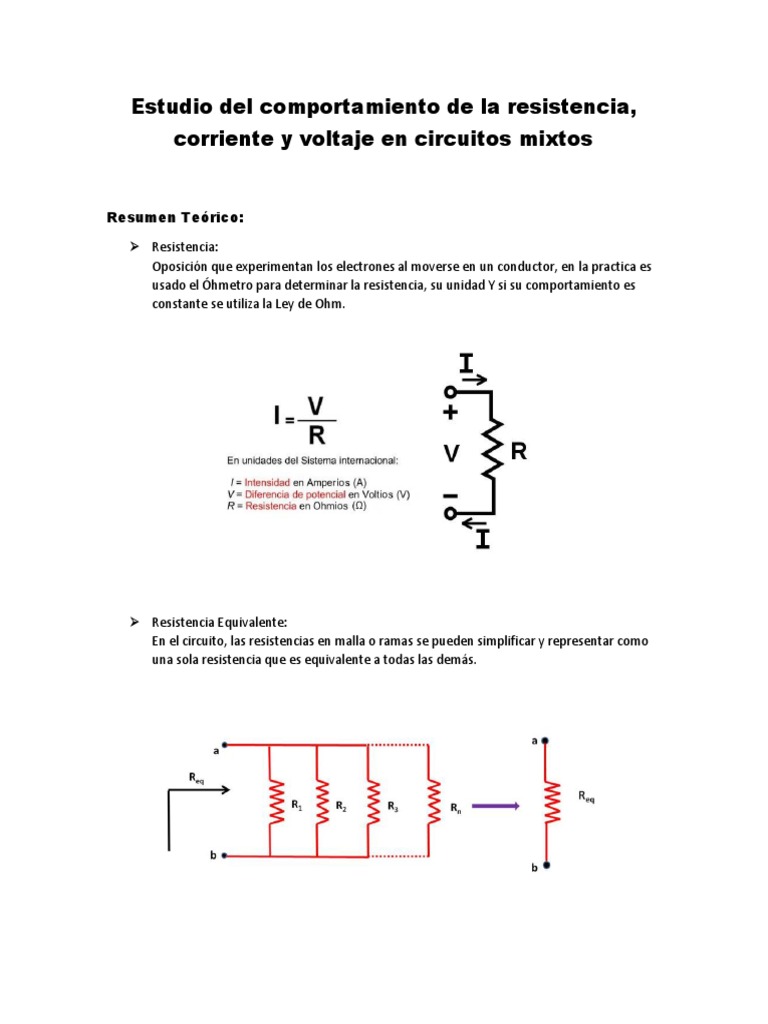 Informe 4 - Estudio Del Comportamiento de La Resistencia, Corriente y ...