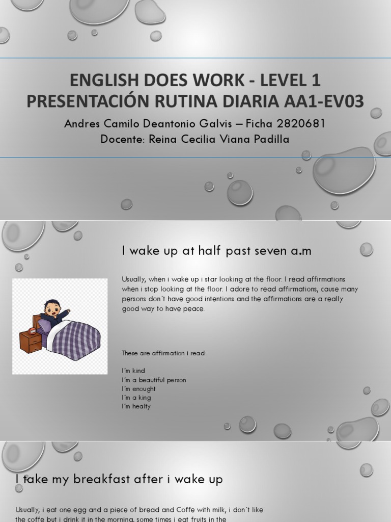 Presentación Rutina Diaria. AA1-EV03. | PDF