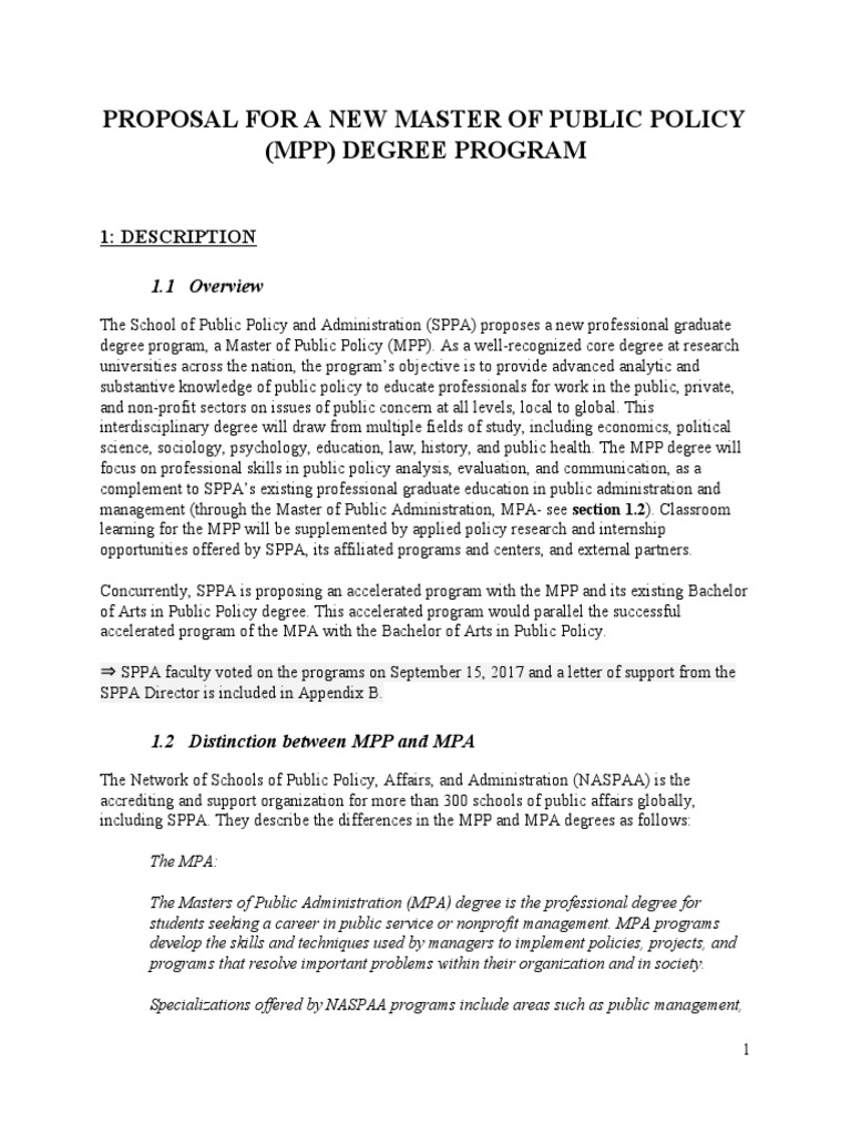 MPP Proposal v2 | PDF | Public Administration | Graduate Record ...