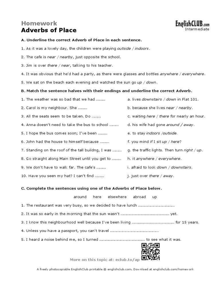 Adverbs Place | PDF