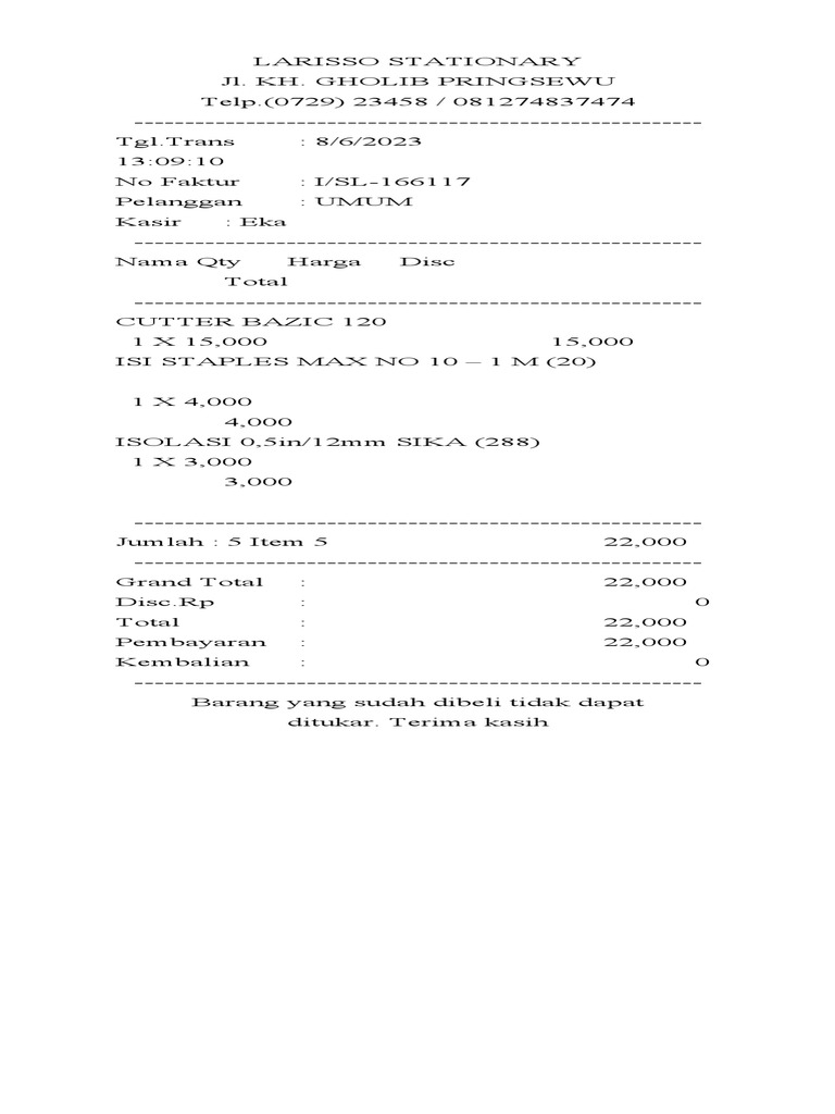 Struk Printer Thermal | PDF
