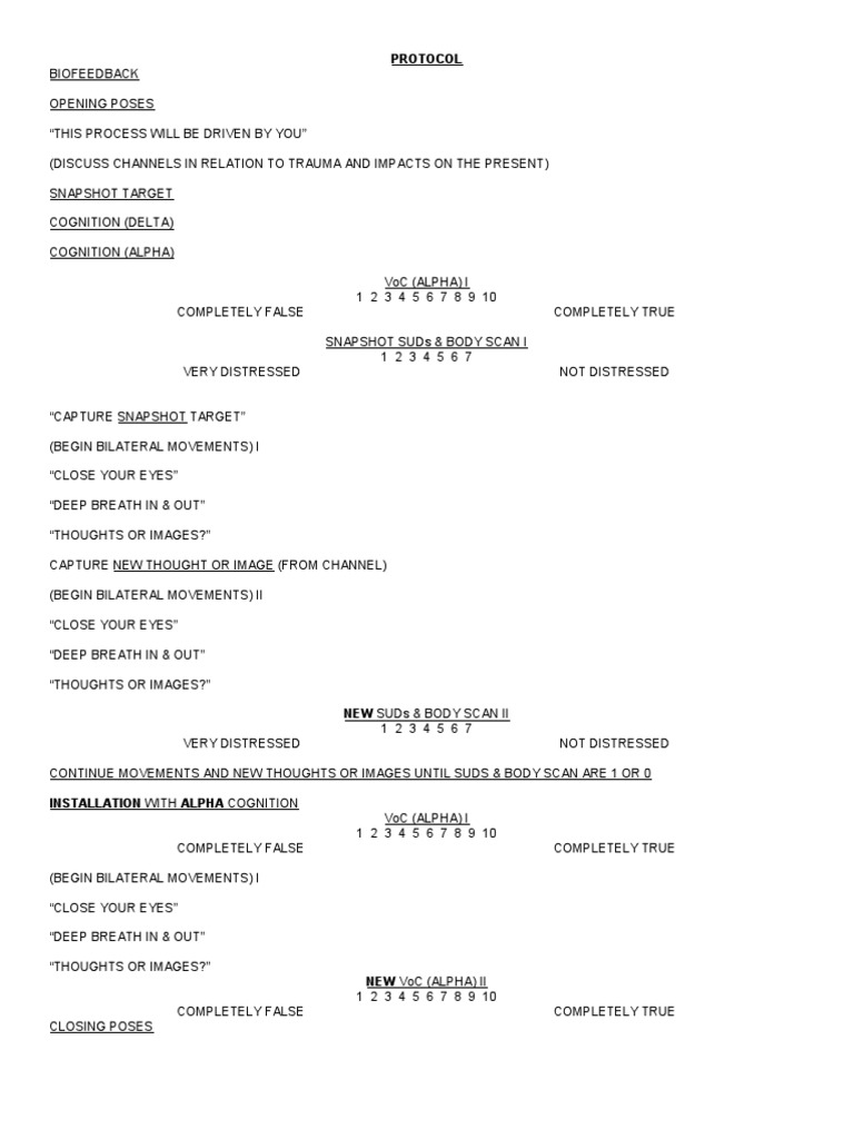 Emdr Protocol | PDF
