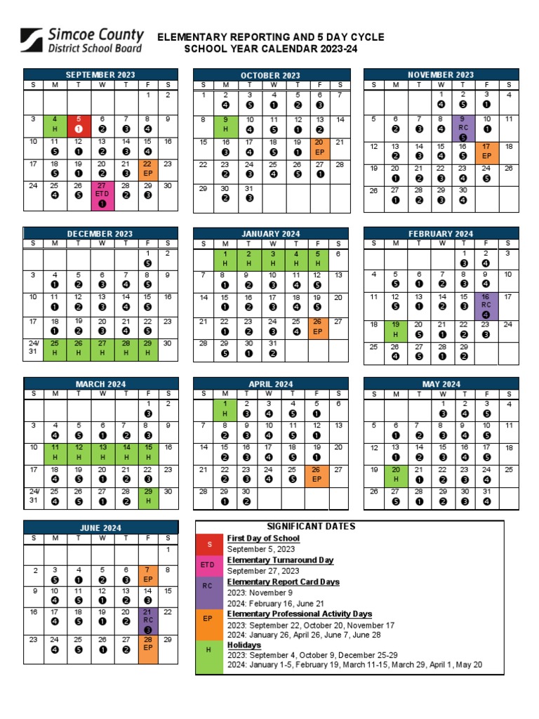 2023-24 Elementary School Calendar | PDF