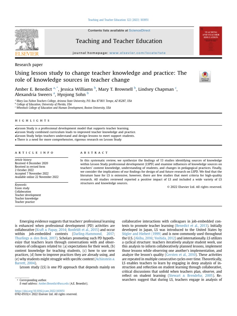 Enhancing Teacher Growth via Lesson Study | PDF | Teachers | Pedagogy