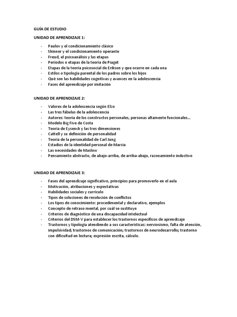 GUÍA DE ESTUDIO | PDF