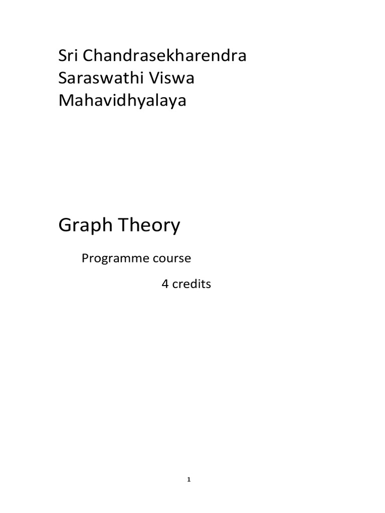 Graph Theory Um404 - Course Material | PDF | Graph Theory | Mathematics