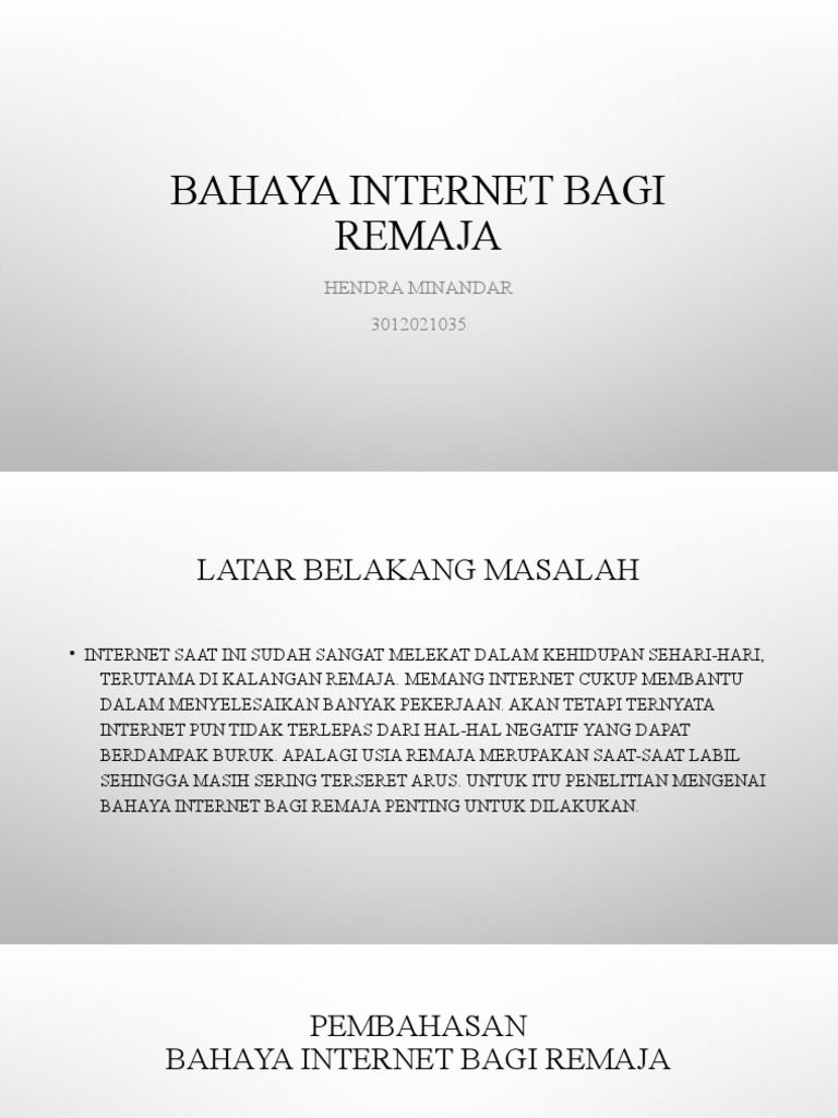 Bahaya Internet bagi Remaja | PDF