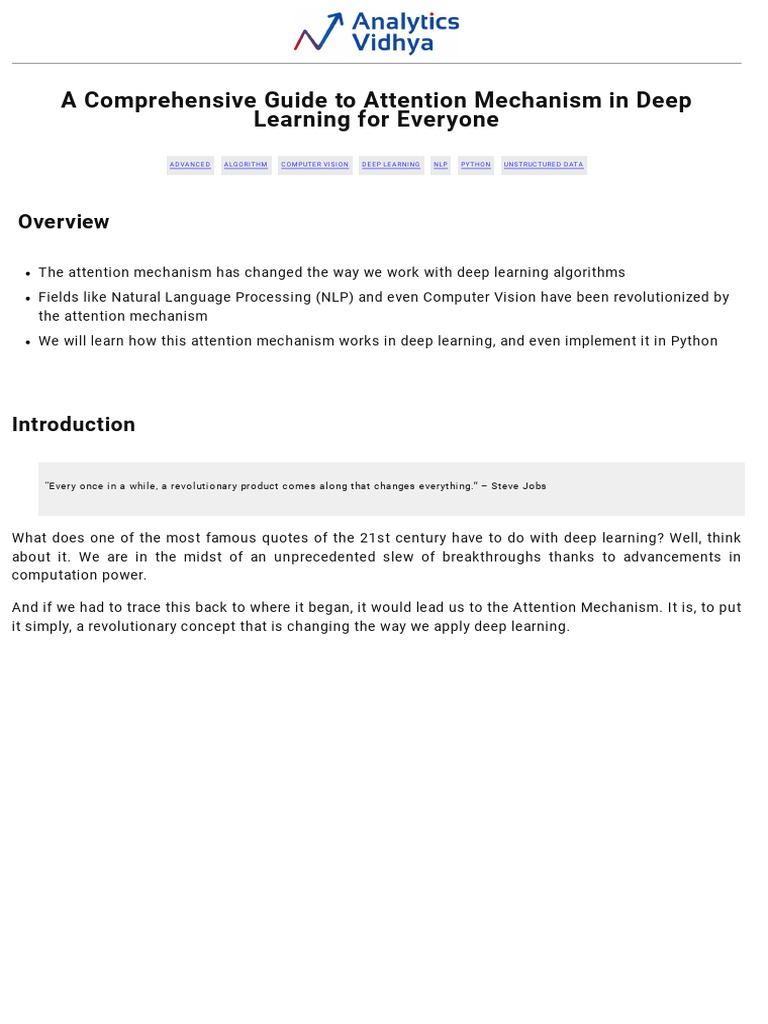 Deep Learning Attention Guide | PDF | Matrix (Mathematics) | Attention