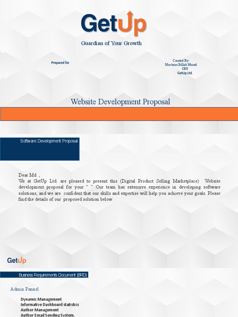 Digital Product Marketplace Website Proposal | PDF | Software | Software As A Service
