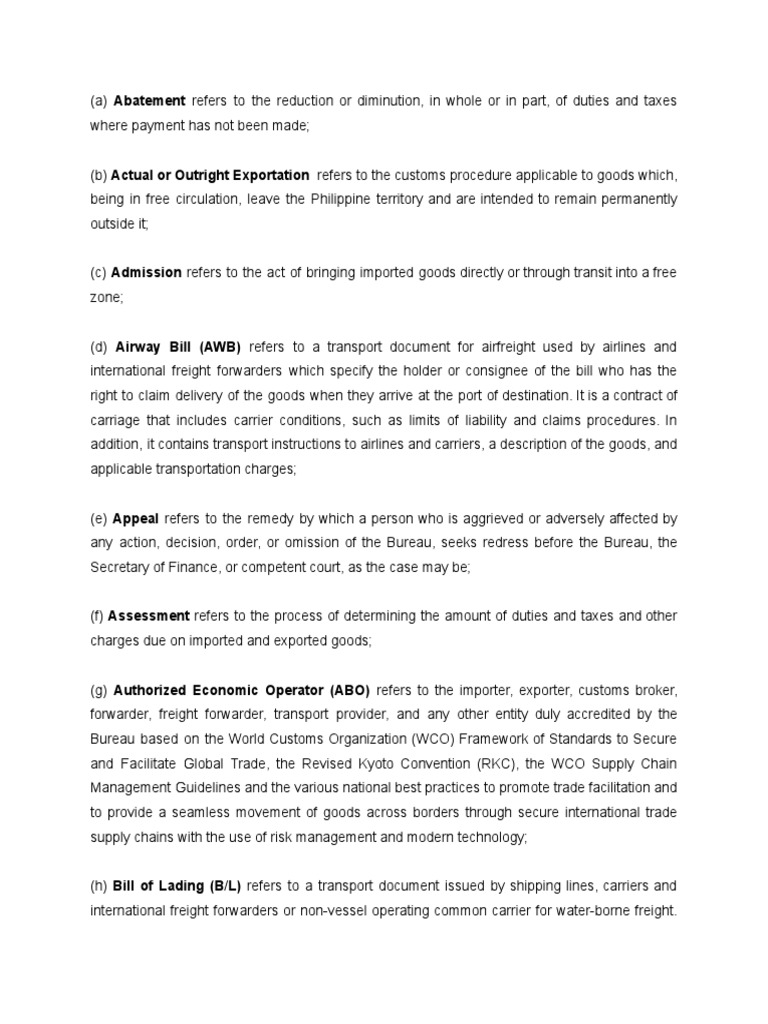 Cmta Def of Terms | Download Free PDF | Cargo | Business