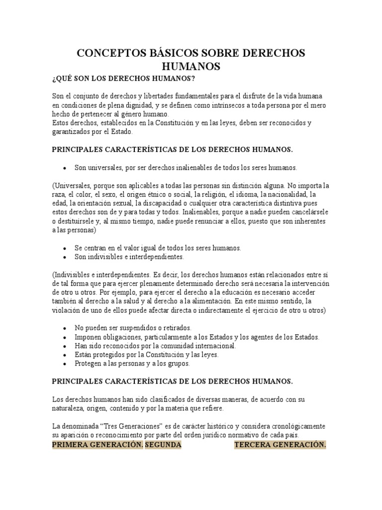Conceptos Básicos Sobre Derechos Humanos | PDF | Derechos humanos | Derechos