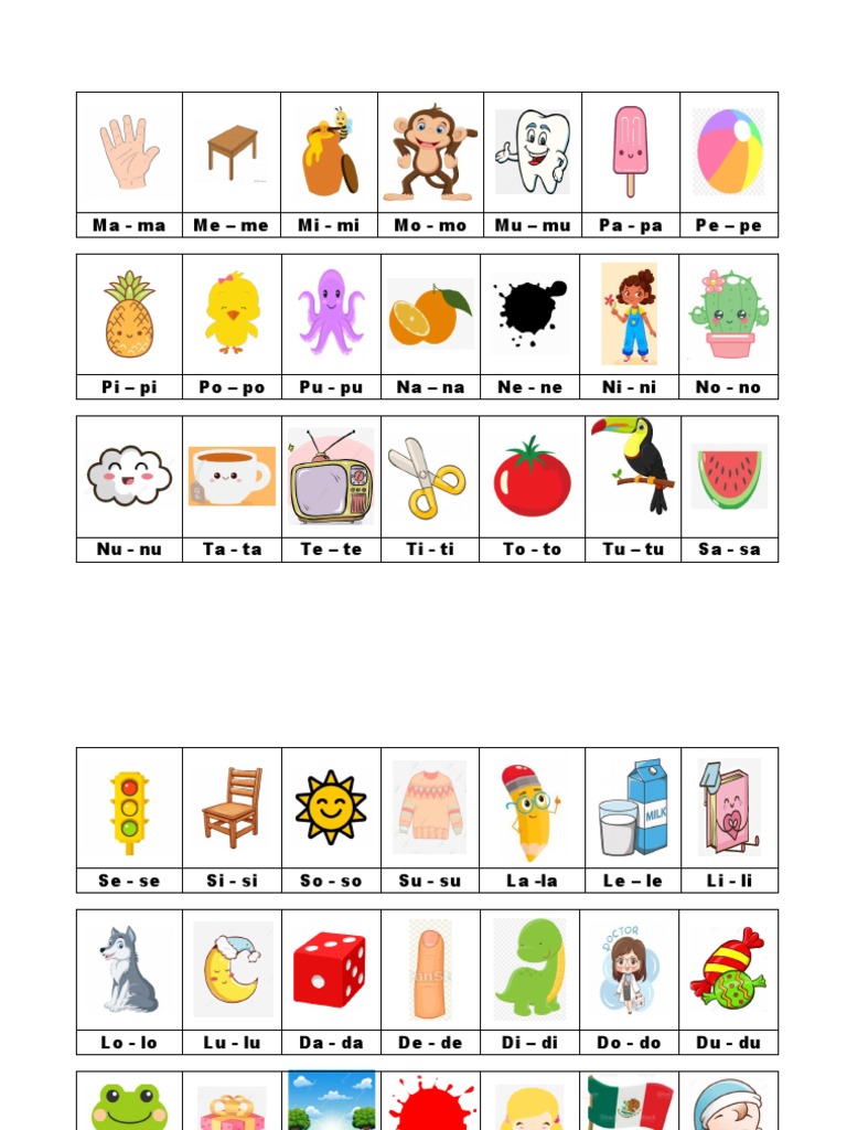 Silabas Con Imagenes | PDF