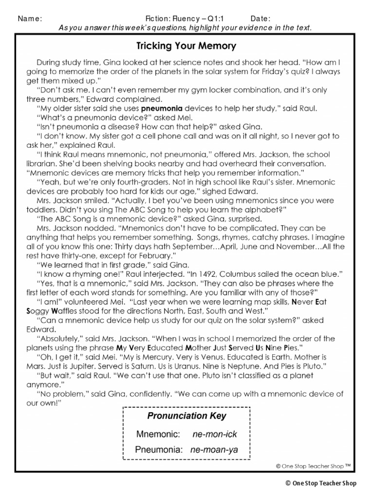 1 Reading Q1 F (Fluency) | PDF | Cognitive Science | Learning