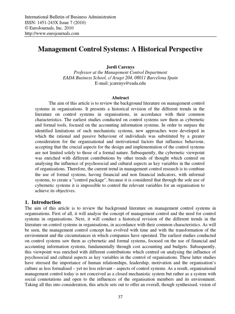 Management Control System | PDF | Motivation | Motivational Management Control System | PDF | Motivation | Motivational