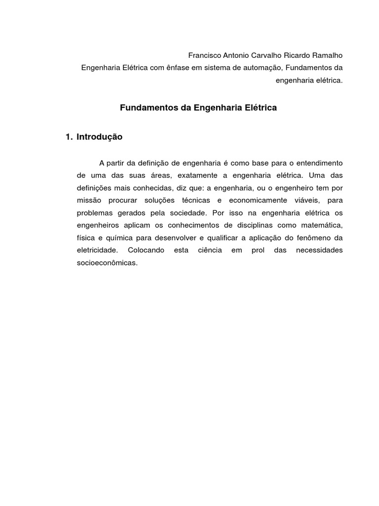 Fundamentos Da Engenharia Elétrica Pdf