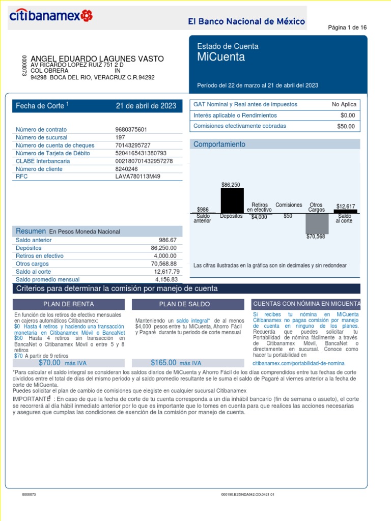 Estado Cuenta - Banamex | PDF