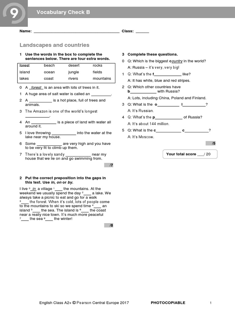 ECA2plus - Tests - Vocabulary Check 9B | PDF