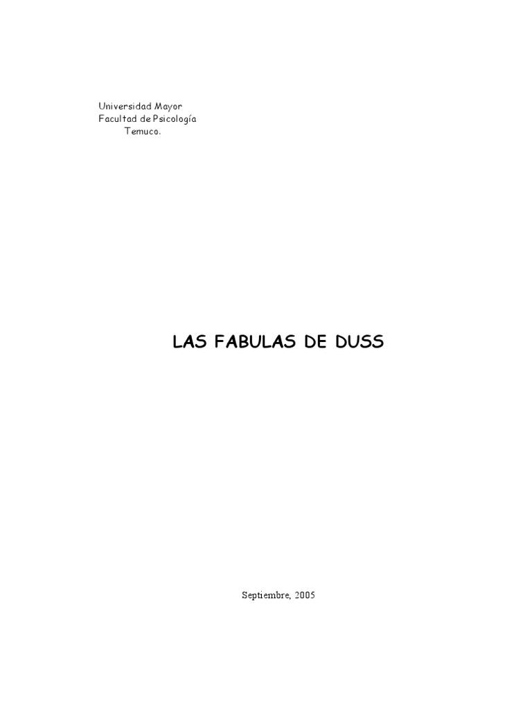 Descripción+y+aplicación+fábulas+de+Düss | PDF