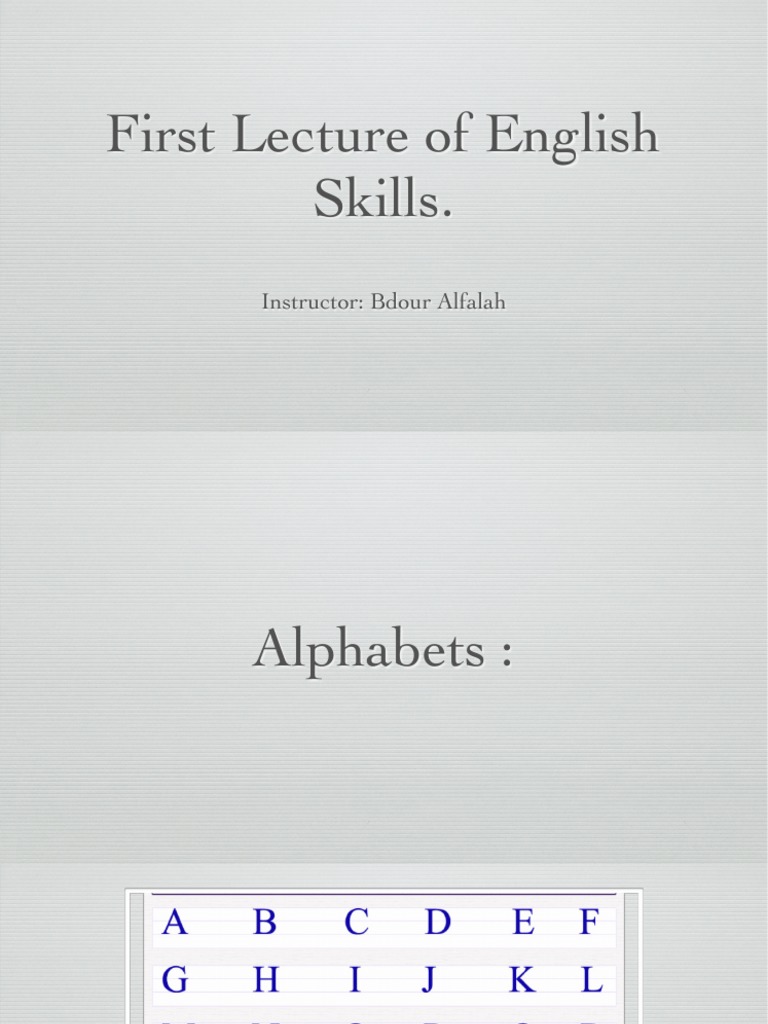 First Lecture of English Language 3 PDF | PDF | Language Arts & Discipline