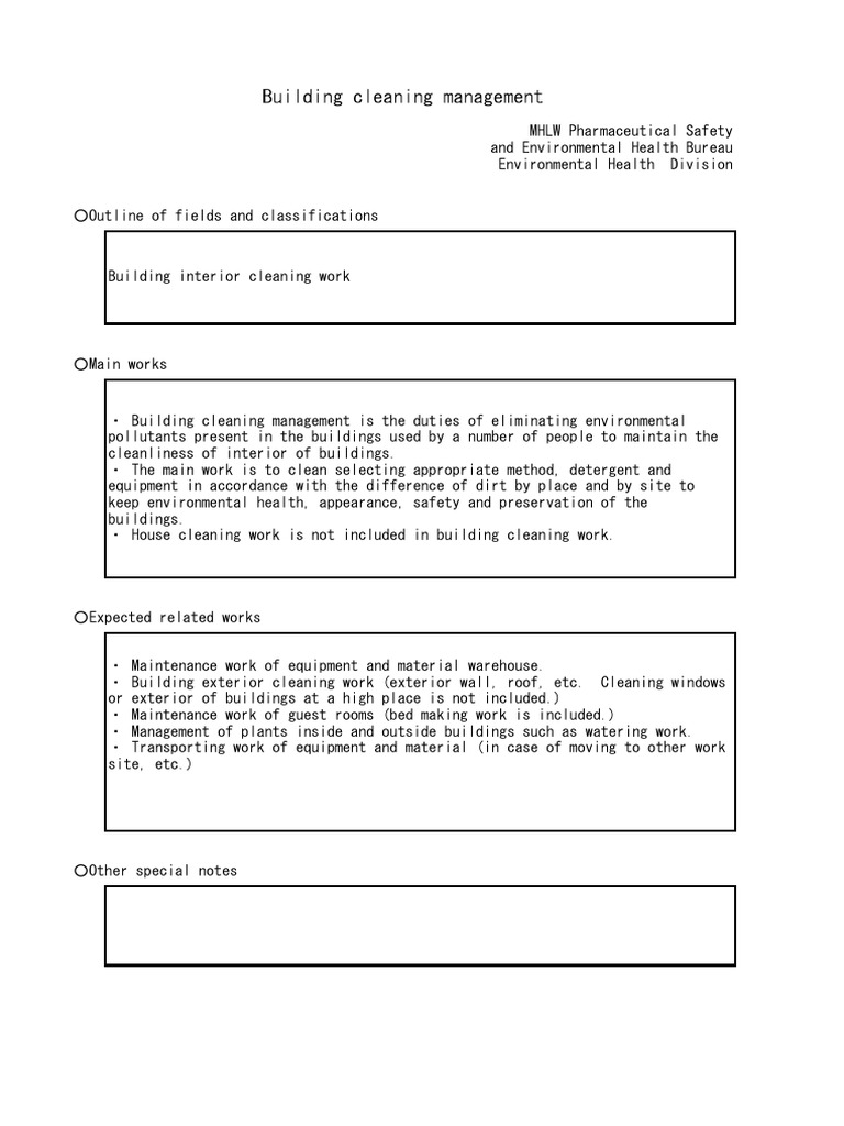Building Cleaning and Maintenance Guide | PDF