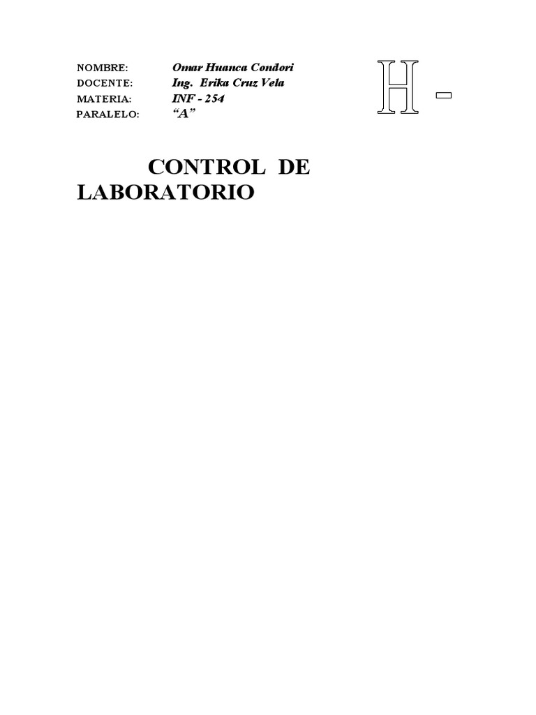 Control de Laboratorio | PDF