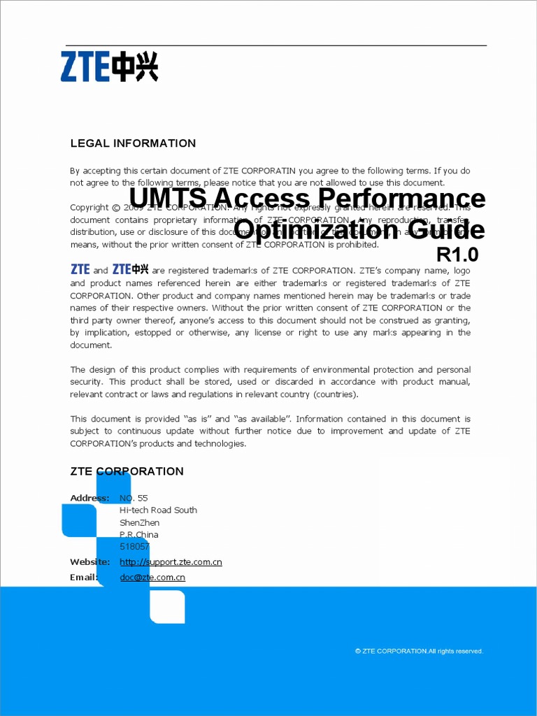 B 03 UMTS Access Performance Optimization Guide | PDF | High Speed Packet Access | Electronics
