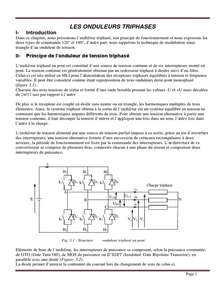 5-1 Onduleur Triphasé | PDF