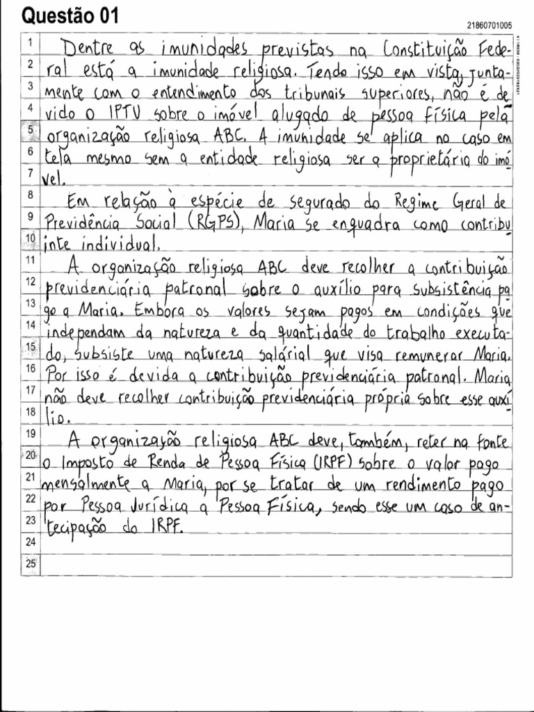 Resposta Da Questão Discursiva | PDF