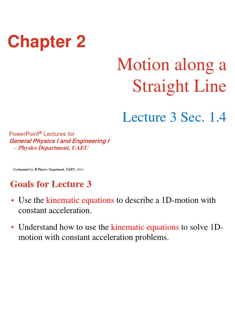Ch02 Lecture03 | PDF | Velocity | Acceleration