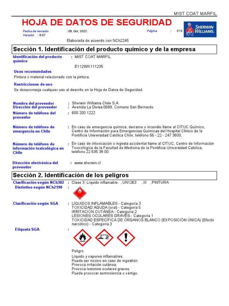 Mist Coat Marfil | PDF | Residuos | Contaminación