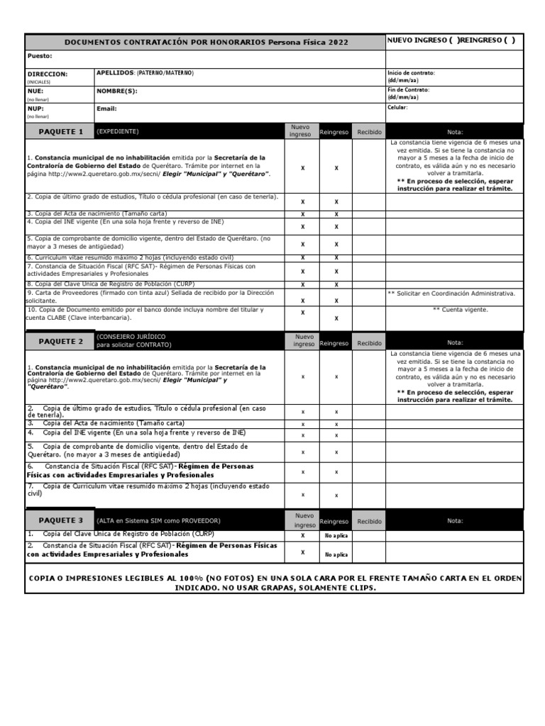 Check List Documentos 2022 | PDF | Gobierno